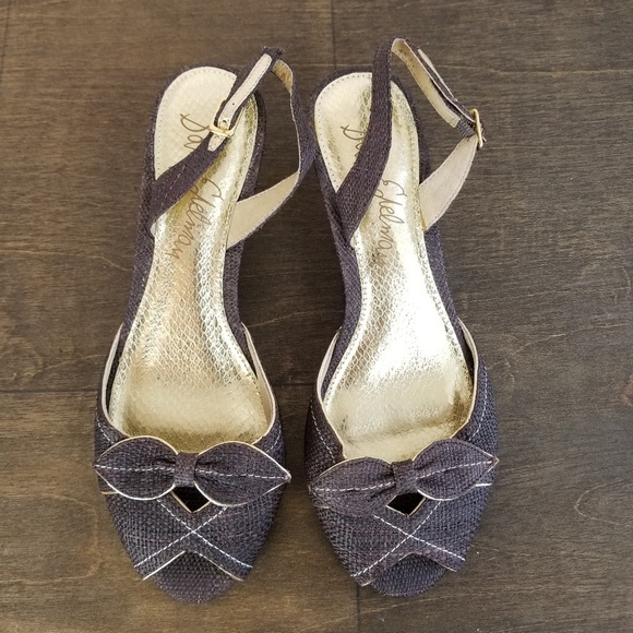 Sam Edelman | Shoes | Sam Edelman Woven Peep Toe Sling Back Low Wedge ...